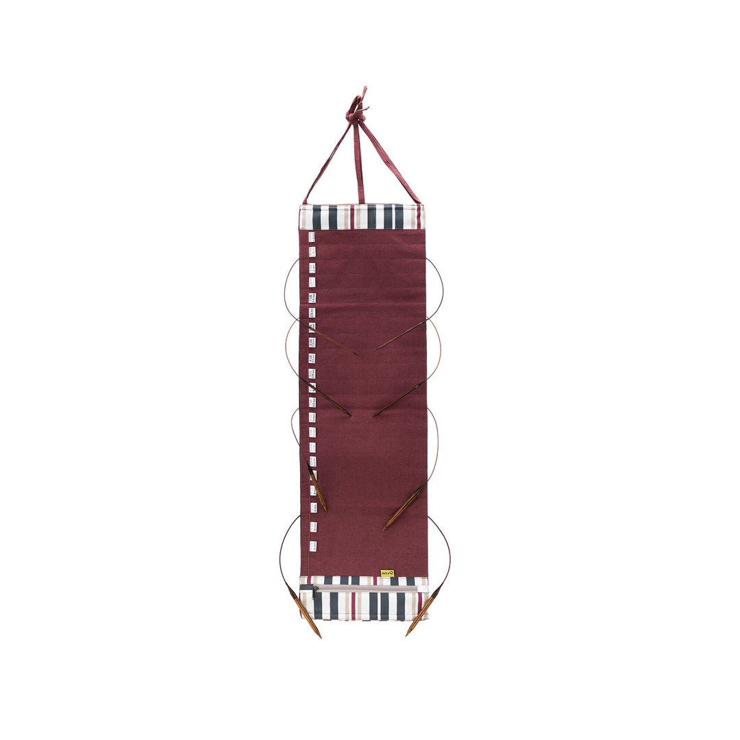 Della Q Linen Hanging Circular Knitting Needle Organizer Case, Slate ...
