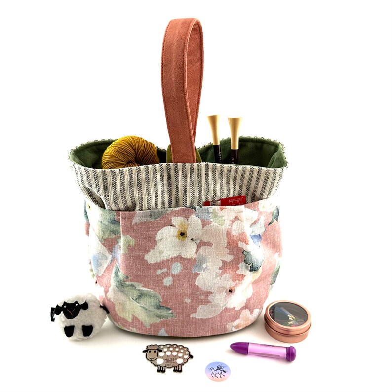 Atenti Tall Caddy Lillian Crochet Knitting Caddy Floral Print - Etsy