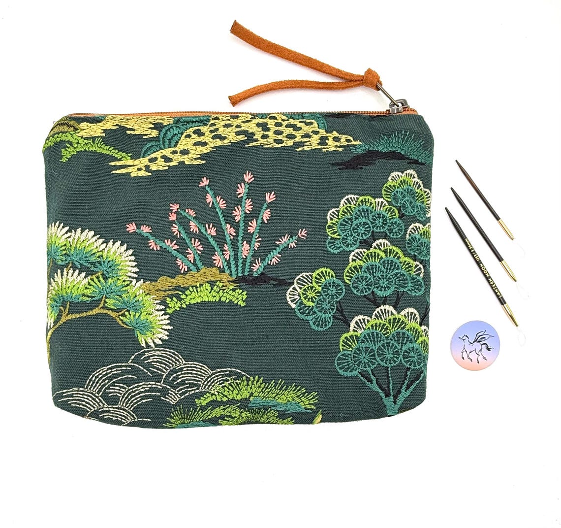 Atenti Accessory Pouch 'zen': Embroidered Garden Design Tool & Notion ...