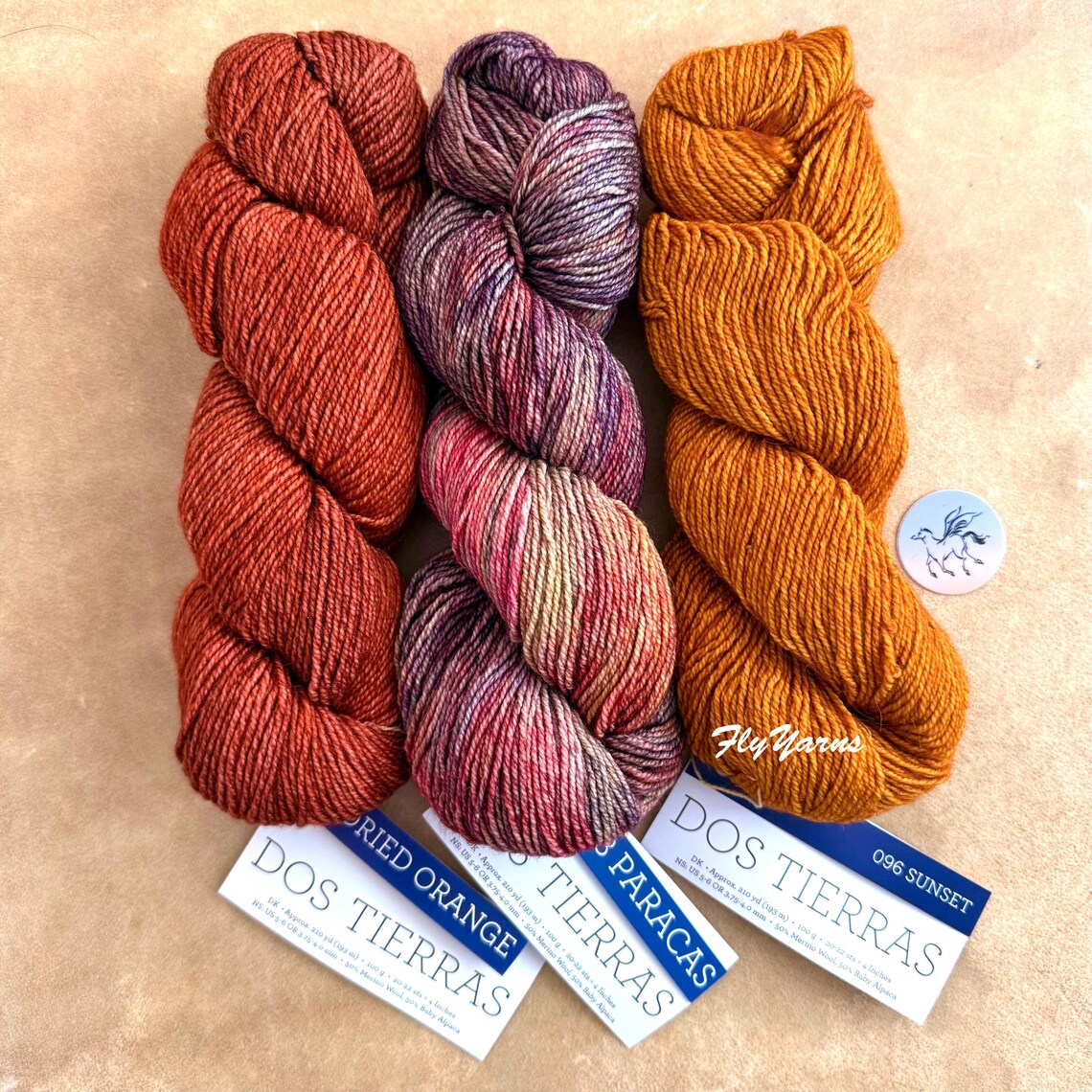 Malabrigo Dos Tierras Friendship Shawl Kit: Sunset, Paracus, Dried ...