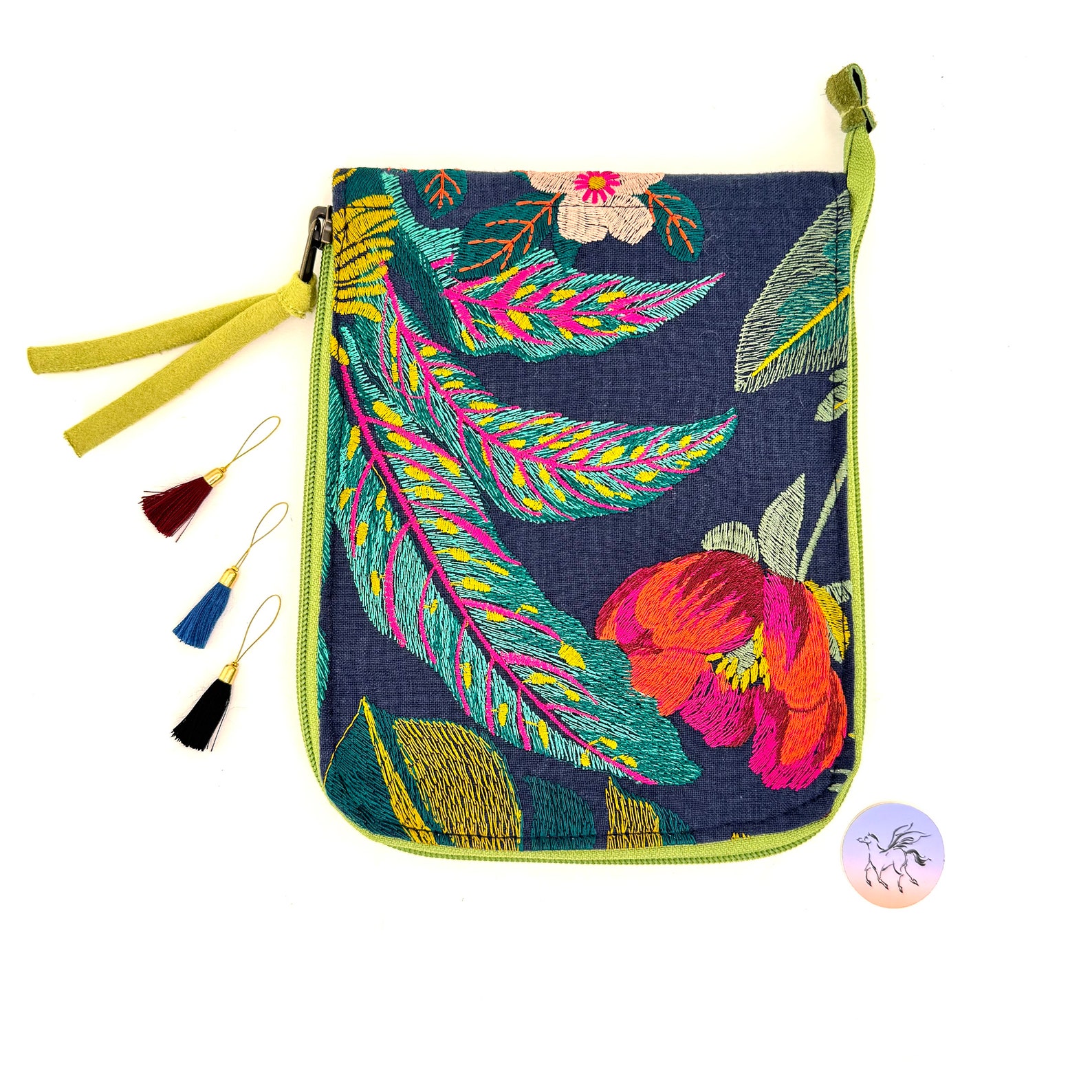 Atenti Circular Case Flora Circular Needle Case Floral Embroidered ...