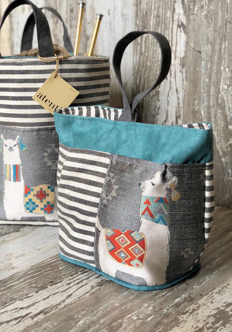Atenti Tall Caddy GRAY Mama Llama Crochet Knitting Caddy | Etsy