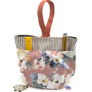 Atenti Tall Caddy Lillian Crochet Knitting Caddy Floral Print Knitting ...