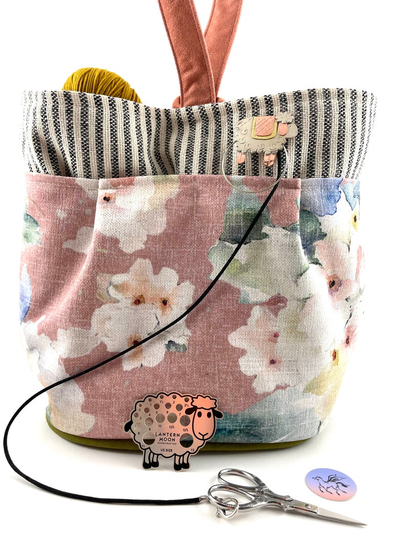 Atenti Tall Caddy Lillian Crochet Knitting Caddy Floral Print - Etsy