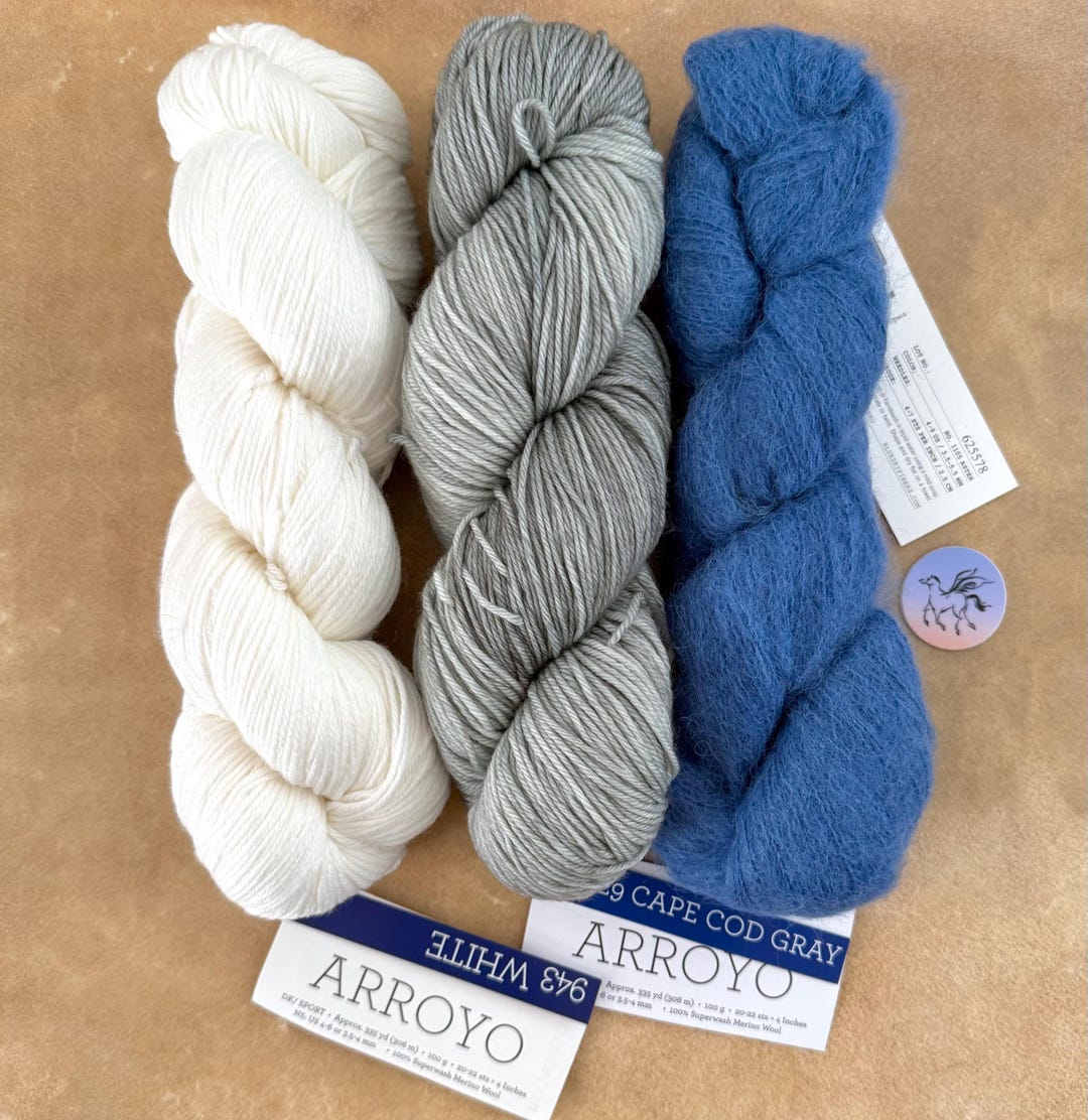 Malabrigo Arroyo KAL 2025 Kit: Alpine Shawl Yarn Arroyo White, Cape-cod ...