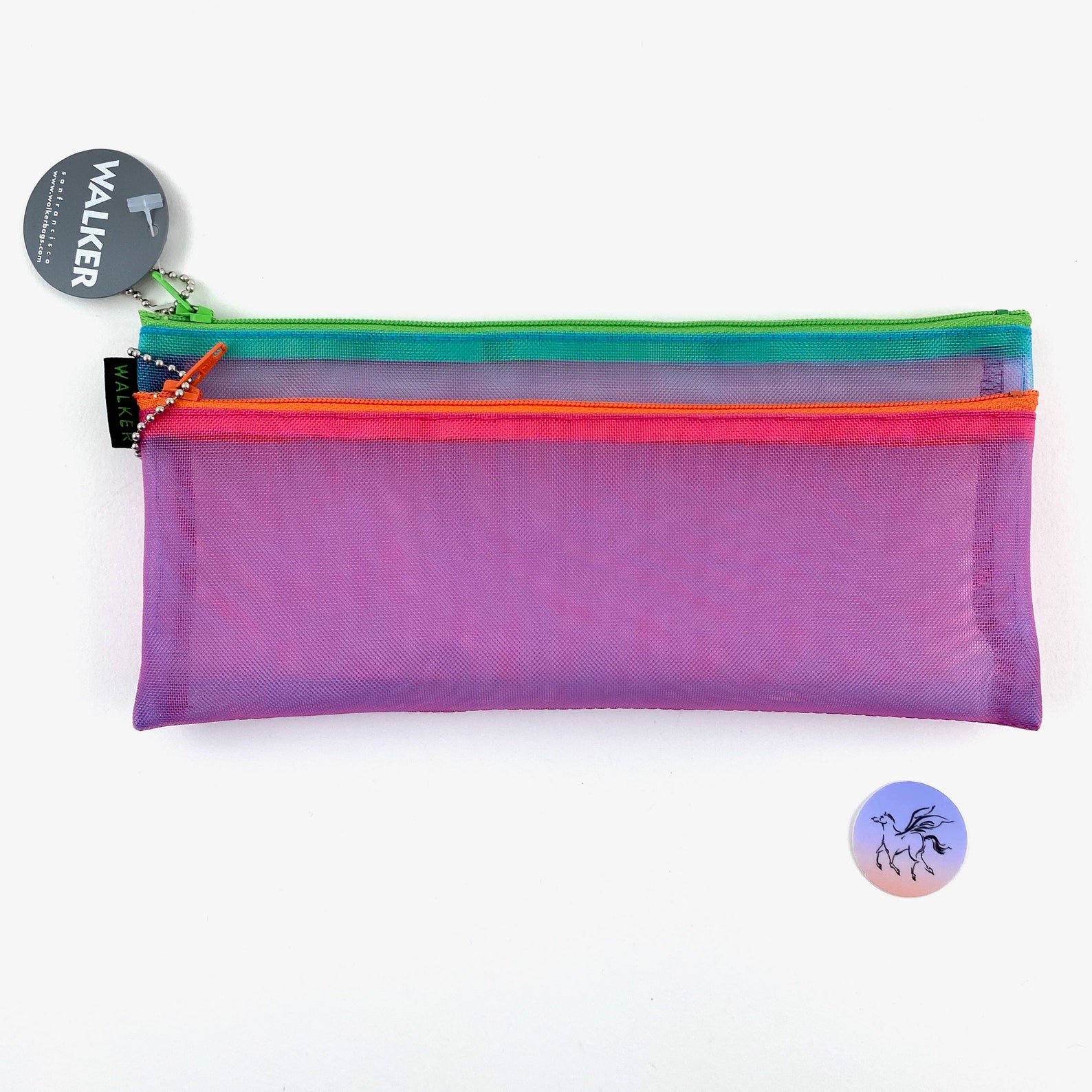 Walker Mesh Double Zipper Notions See Through Bag 4" X 9", Color ...