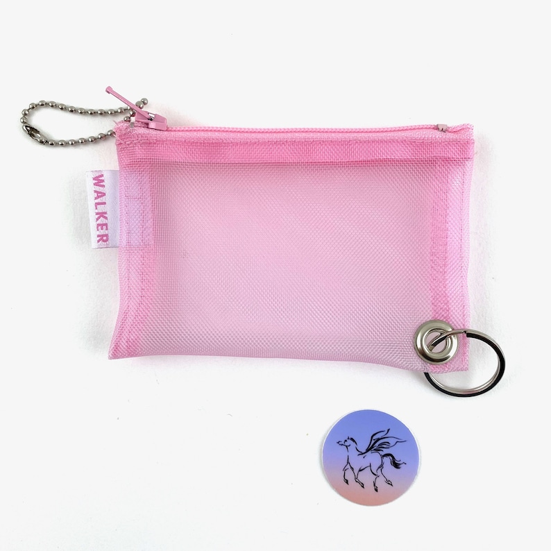 Walker Mesh Zip Notions Bag With Key Ring, See Through Small 3x4" USA ...