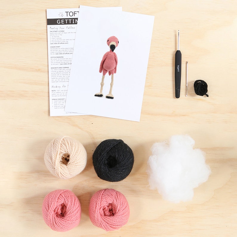 Toft Crochet Kit Cindy the Flamingo DIY Crochet Amigurumi DIY Kit Toft ...