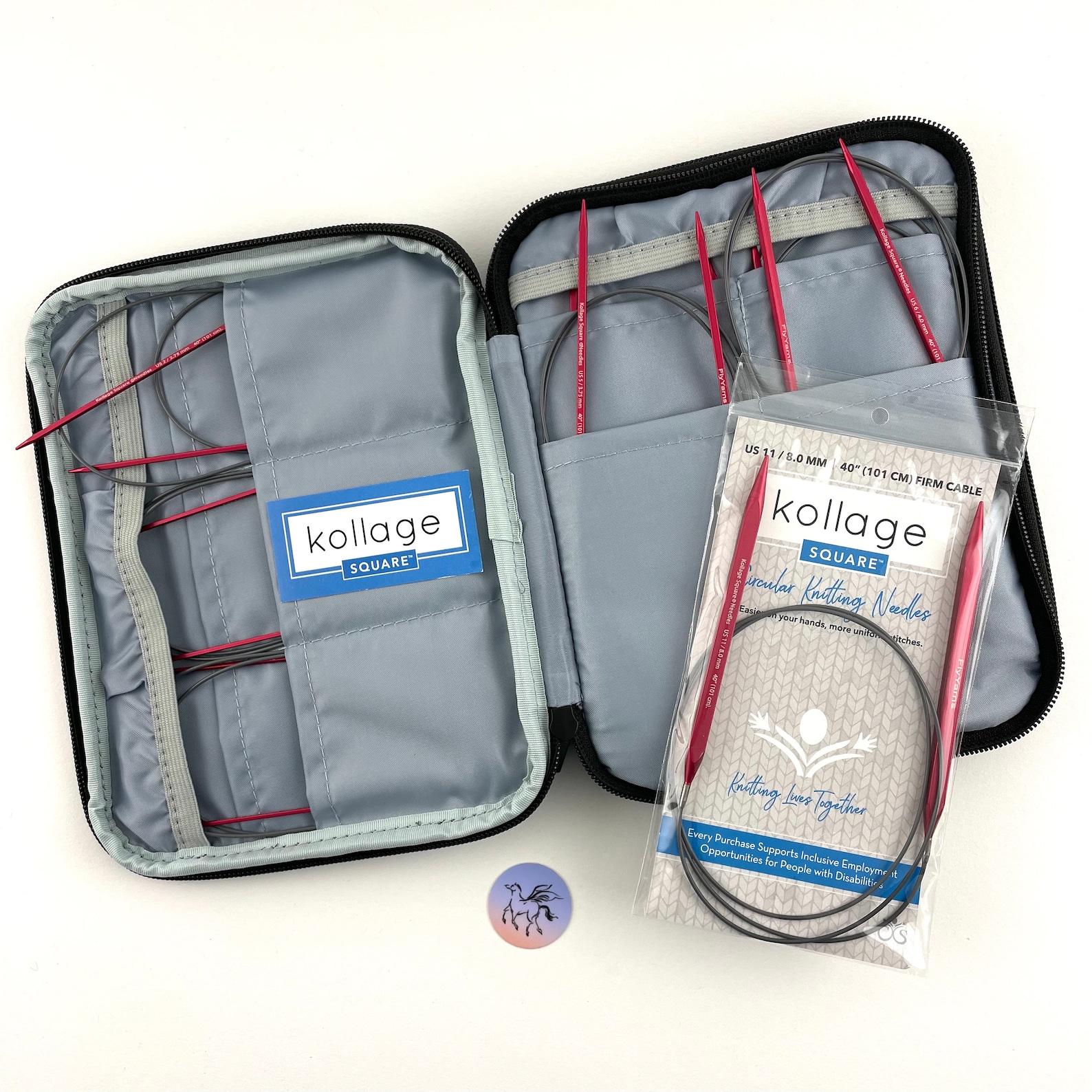 Kollage RED Circular 12 Needles FIRM Cable Set Red Case | Etsy