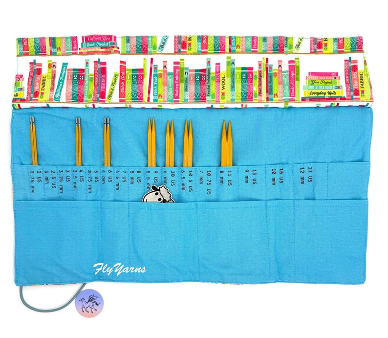 Della Q Linen Interchangeable Knitting Needle Case: Library Linen ...