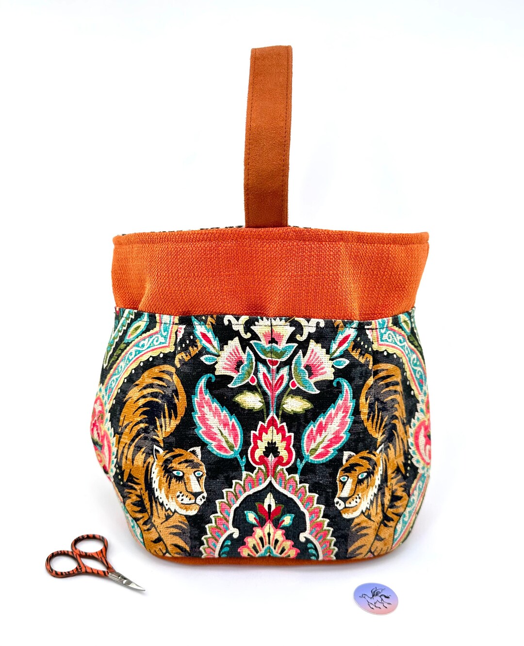 Atenti Tall Caddy Jaya Tiger Print 8pockets Crochet Caddy Knitting Yarn ...