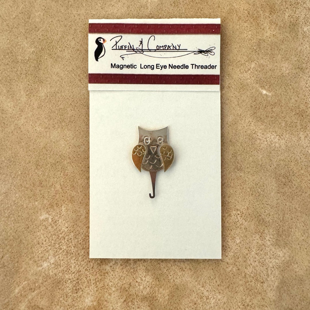 OWL Needle Threader TAPESTRY Owl Needle Threader Puffin Magnetic Needle ...