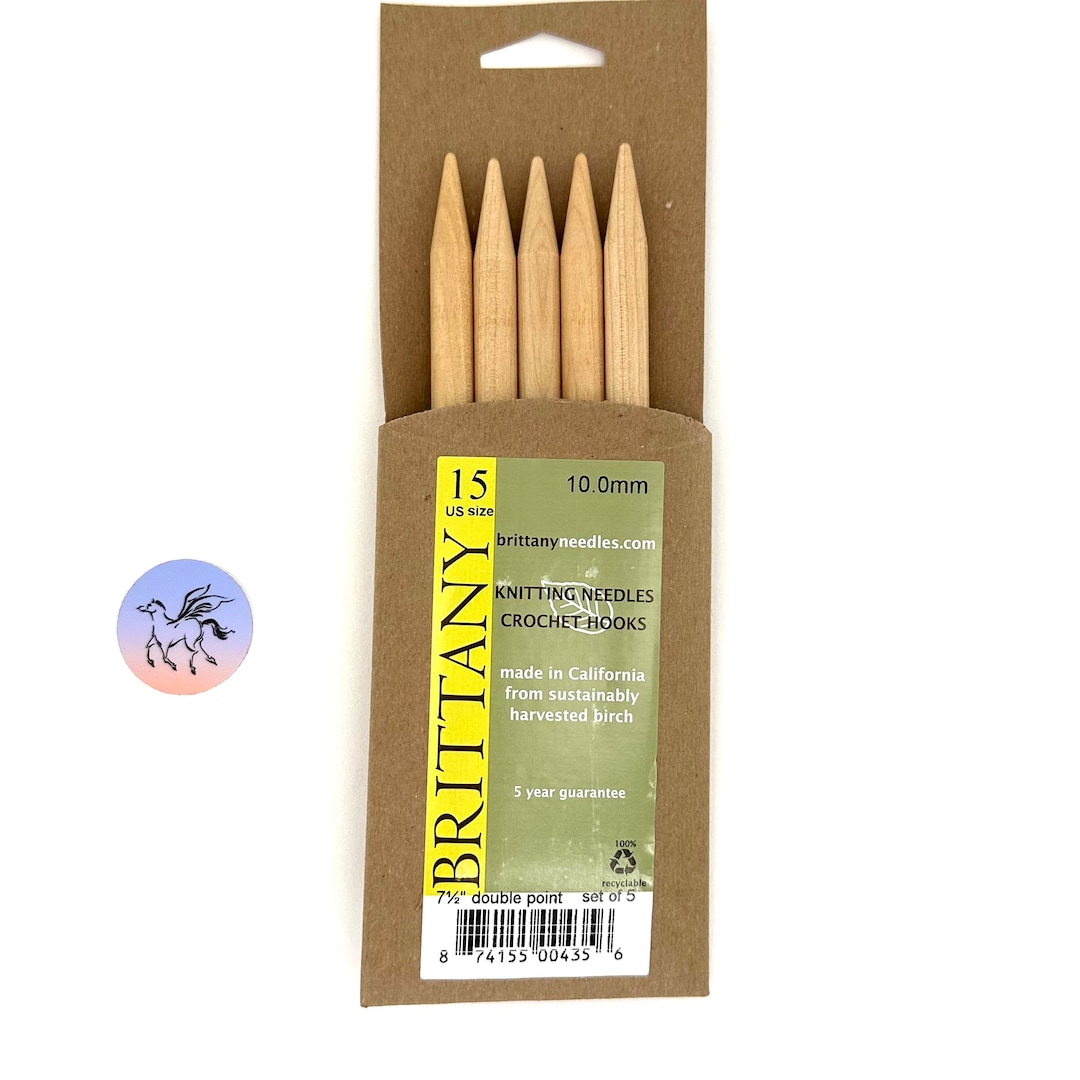 Brittany Double Point Needles Jumbo Size Birch Wood Dpns US17, US15 ...
