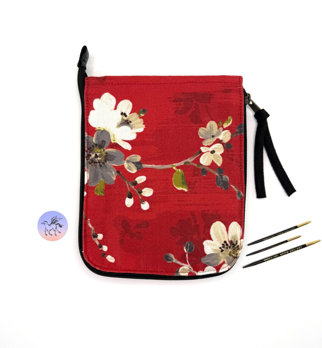 Atenti Circular Case Spring Sun Circular Needle Case Floral Fabric ...