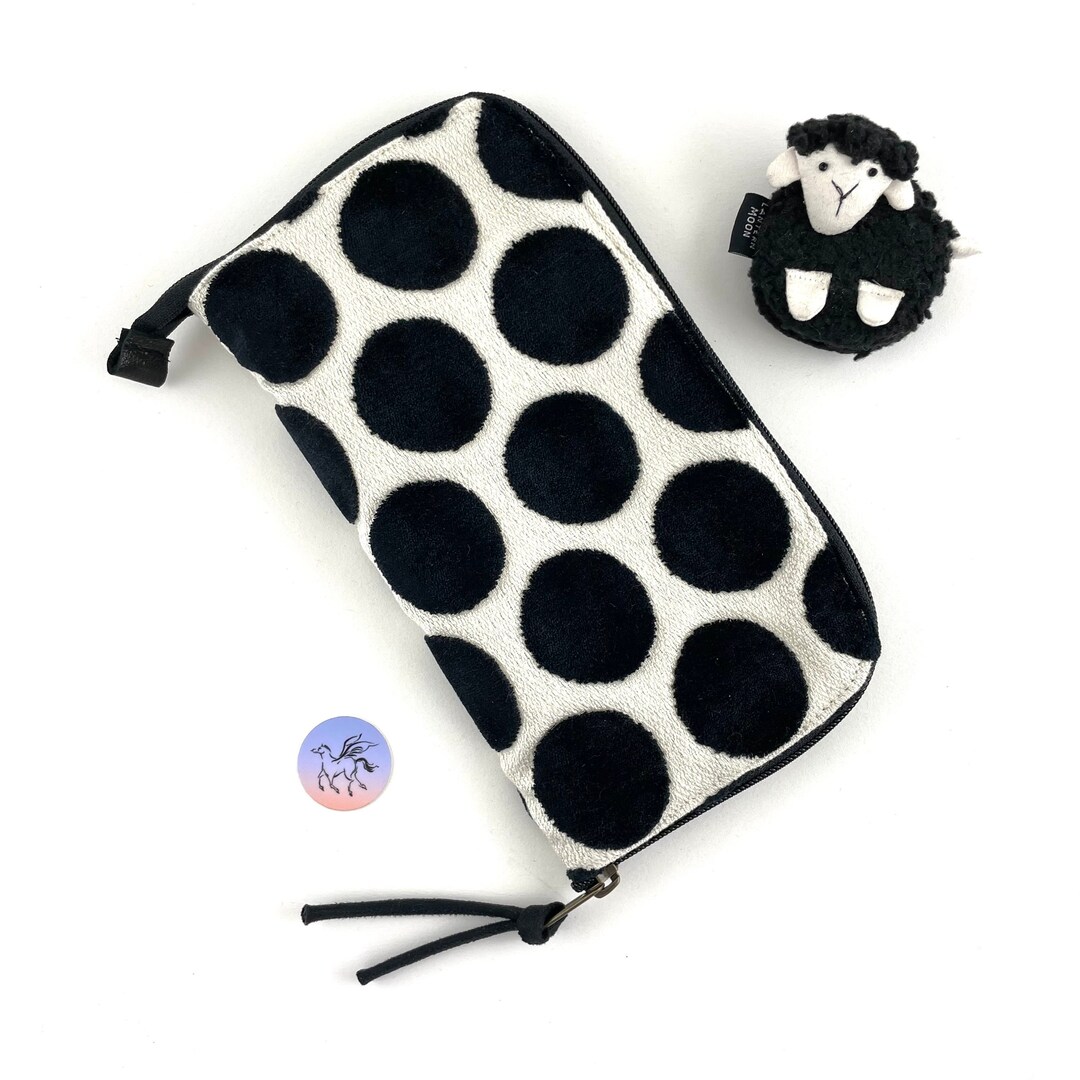 Atenti Needles Case, Spot on Night Cut Velvet Fabric Zipper Case for ...