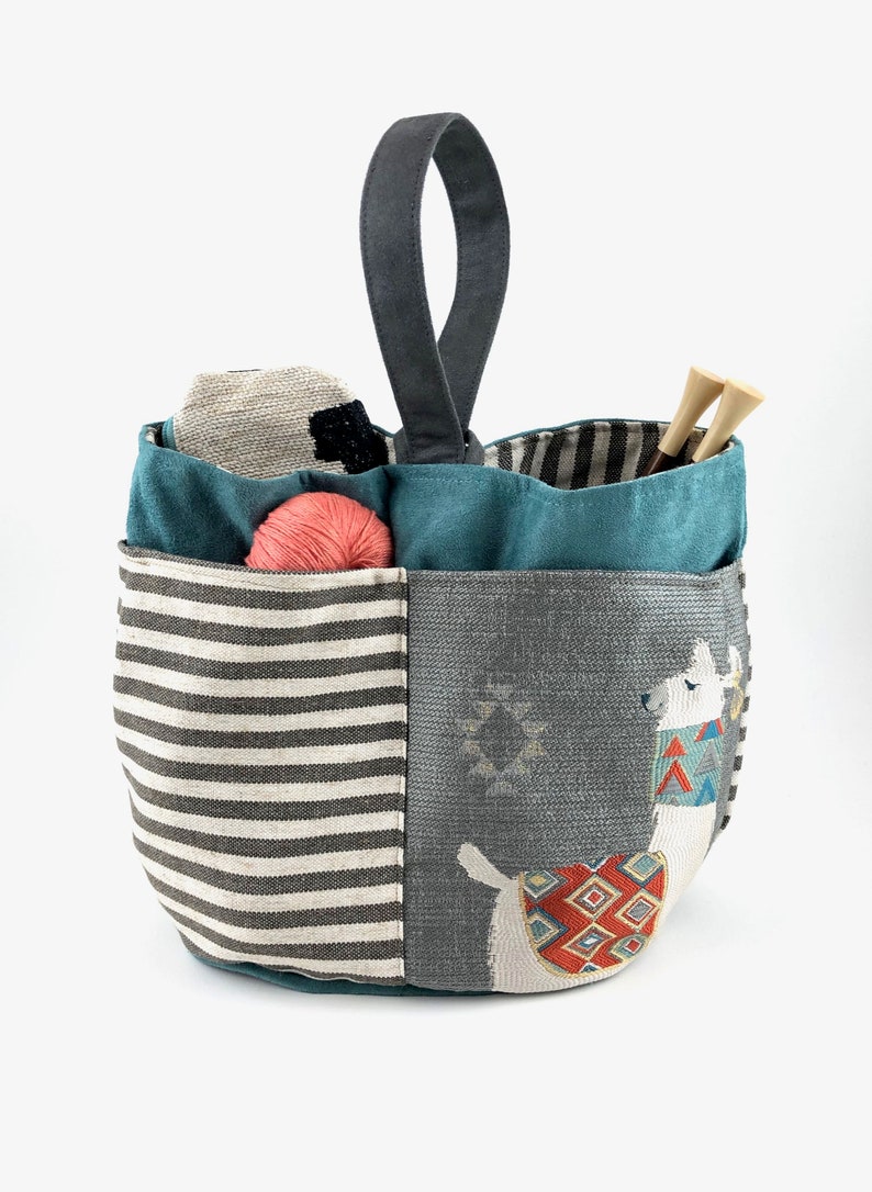 Atenti Tall Caddy GRAY Mama Llama Crochet Knitting Caddy | Etsy