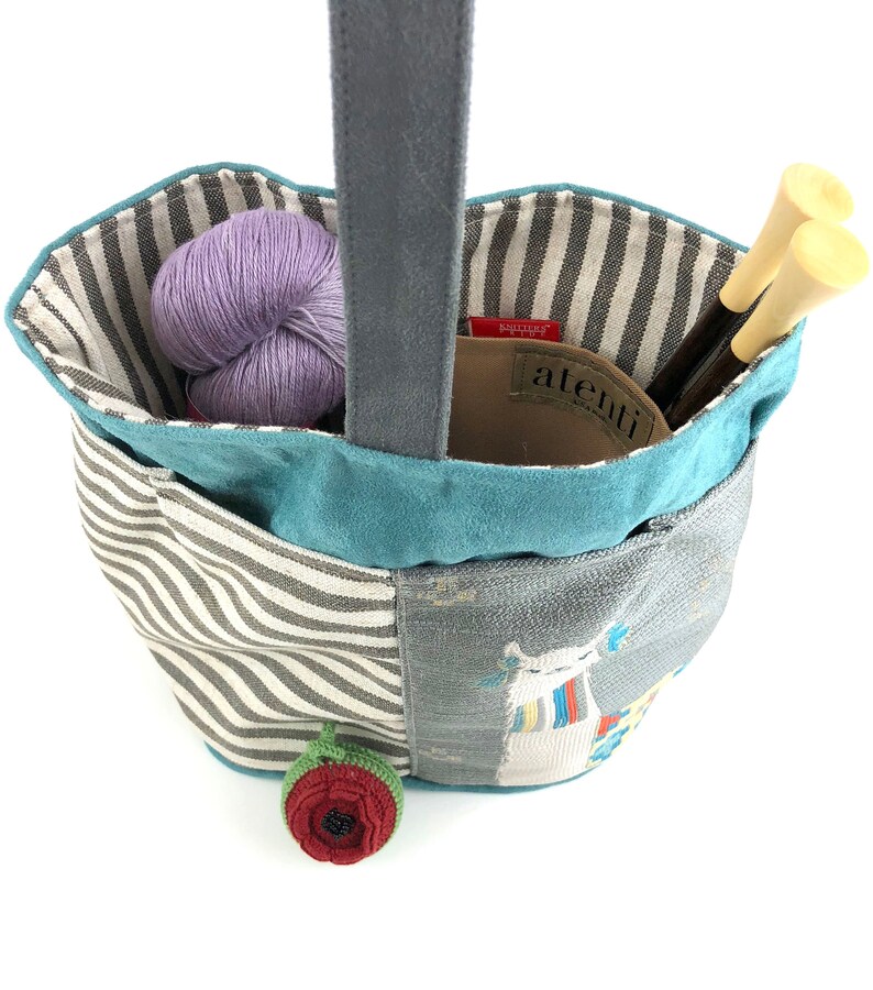 Atenti Tall Caddy GRAY Mama Llama Crochet Knitting Caddy | Etsy