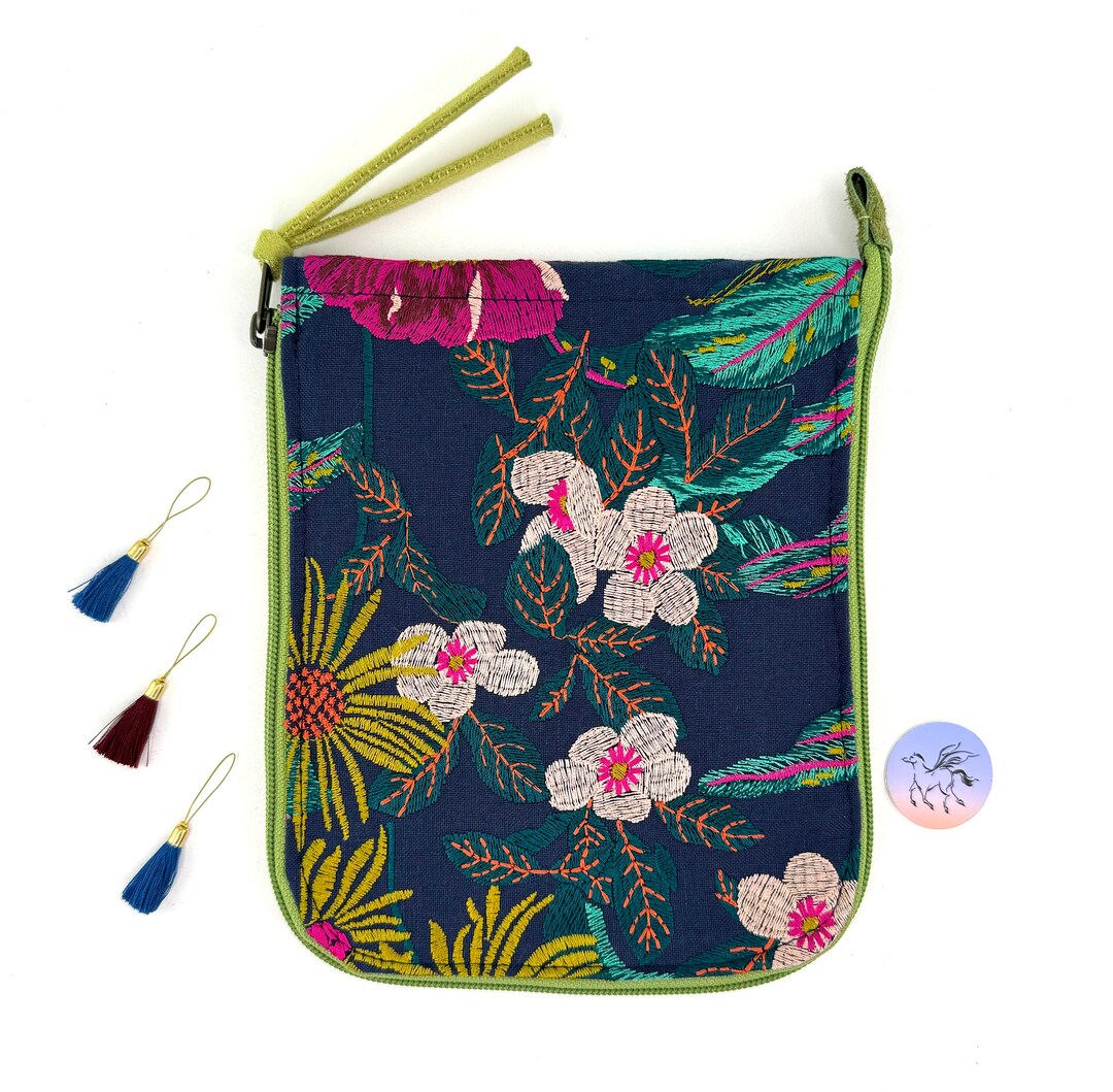 Atenti Circular Case Flora Circular Needle Case Floral Embroidered ...