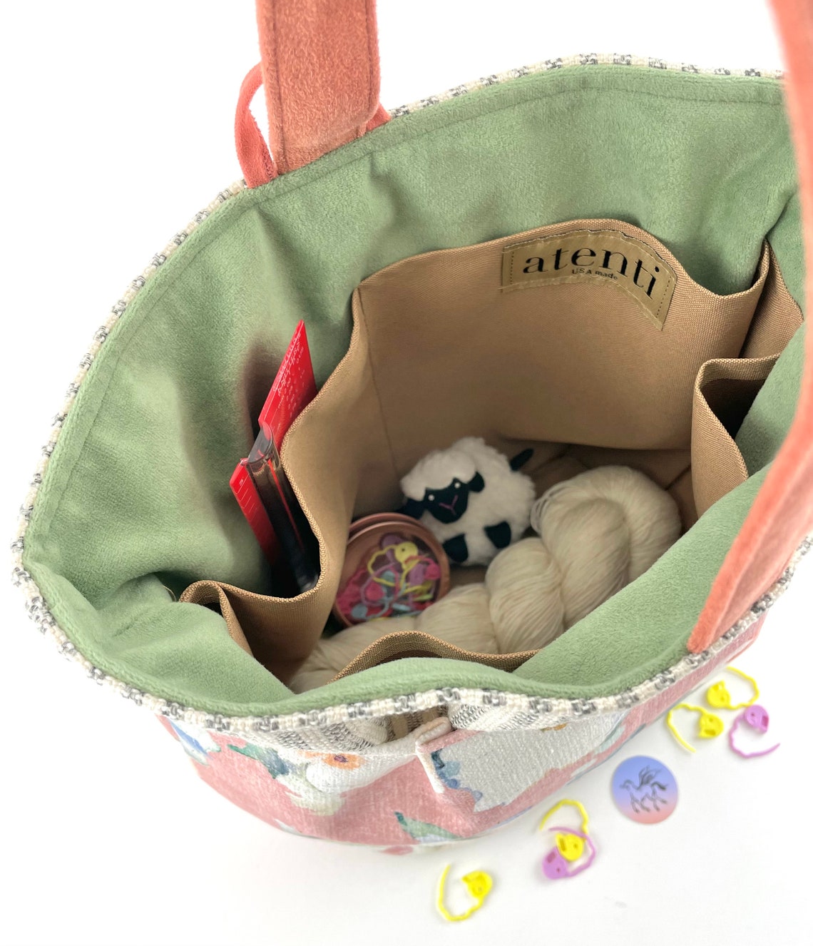 Atenti Tall Caddy Lillian Crochet Knitting Caddy Floral Print - Etsy