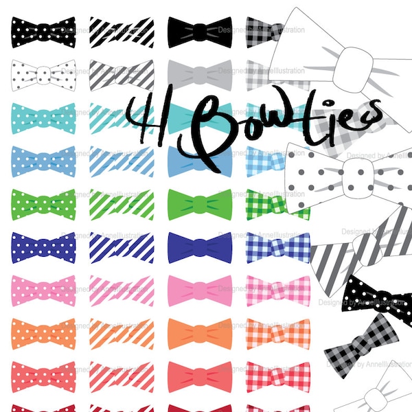 Bow Ties Clipart - Etsy