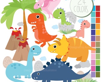 Dinosaur Clipart | Etsy