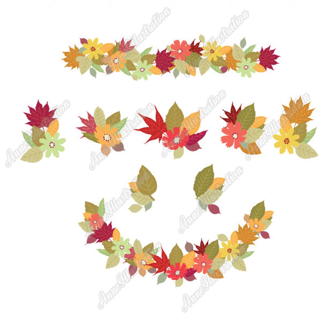 Autumn Digital Clipartfall Clipartfoliage Clipart Fall | Etsy