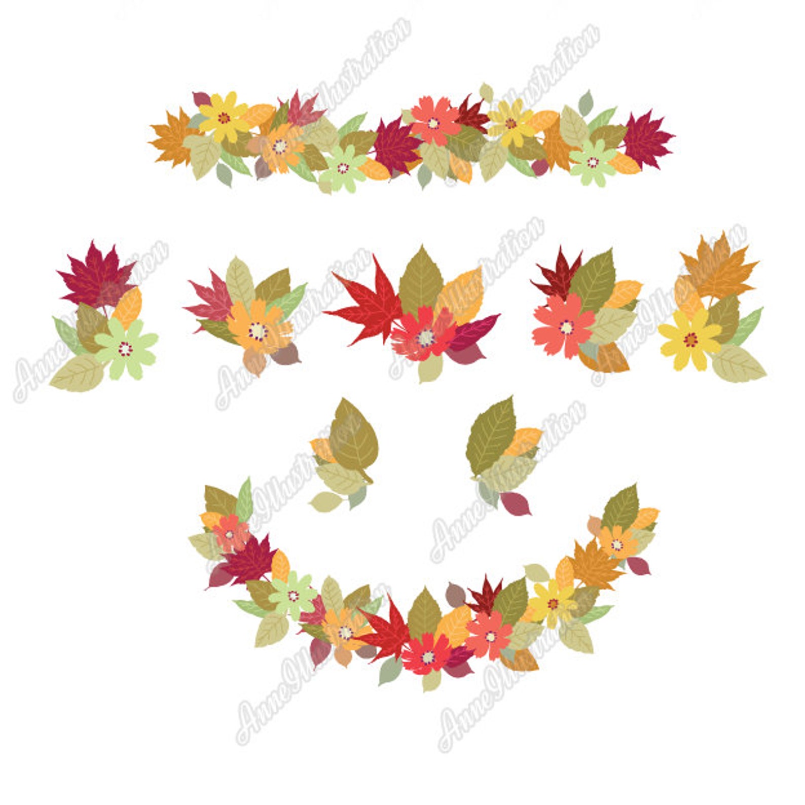 Autumn Digital Clipartfall Clipartfoliage Clipart Fall | Etsy