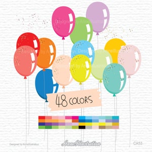 Balloons Clipart,party Balloons Clipart,birthday Clipart,celebration ...