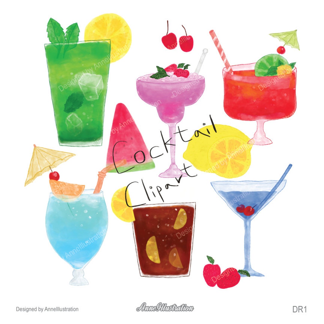 Cocktail Clipart,summer Clipart,summer Drink Clipart,food Clipart,party ...