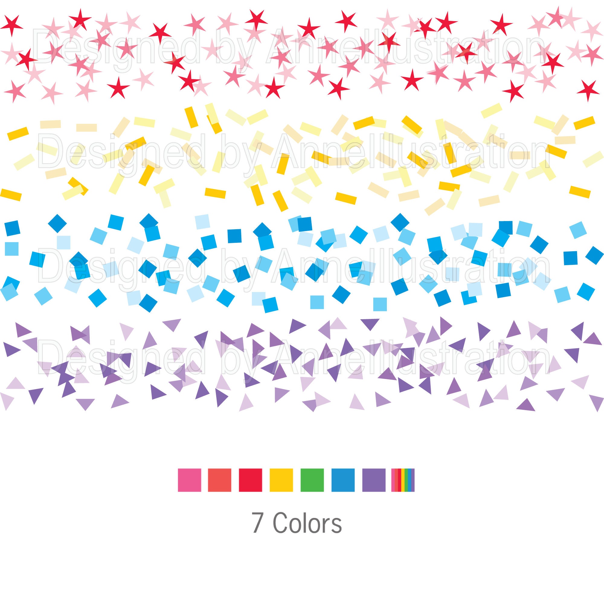 Confetti Border Digital Clipart,confetti Border,invitation Clipart ...