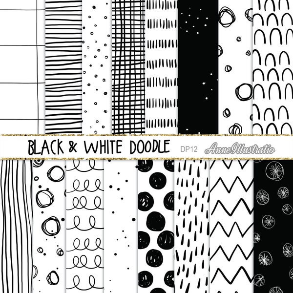 Doodle Digital Paper - Etsy