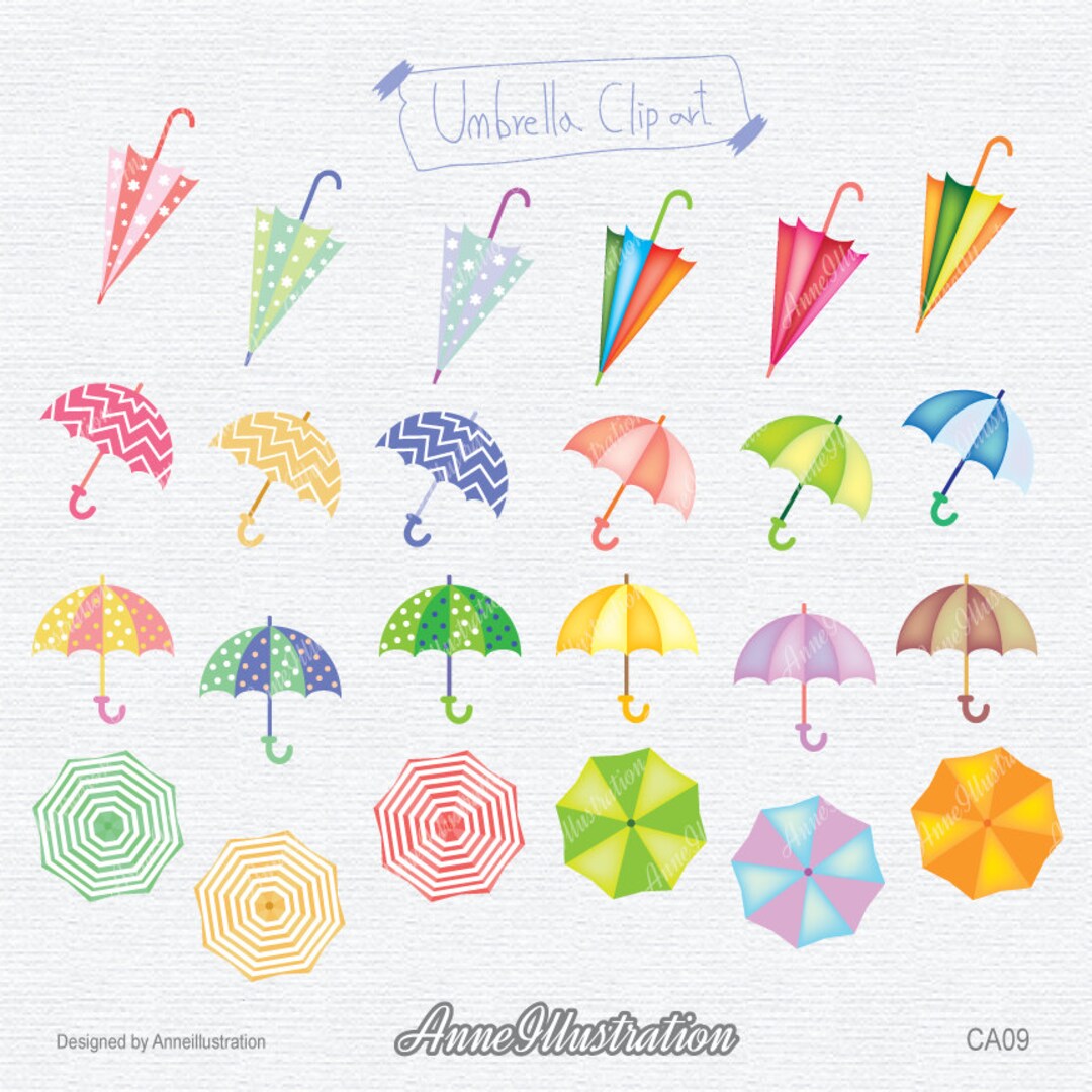 Umbrella Clipart,umbrellas Clipart,vector, Instant Download_ CA09 - Etsy
