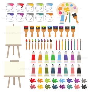 Painting Clipart,art Class Clipart,art Supplies Clipart,paint Brushes ...