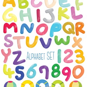 Alphabet Clipart Letters Clipart Bubble Alphabet Digital - Etsy