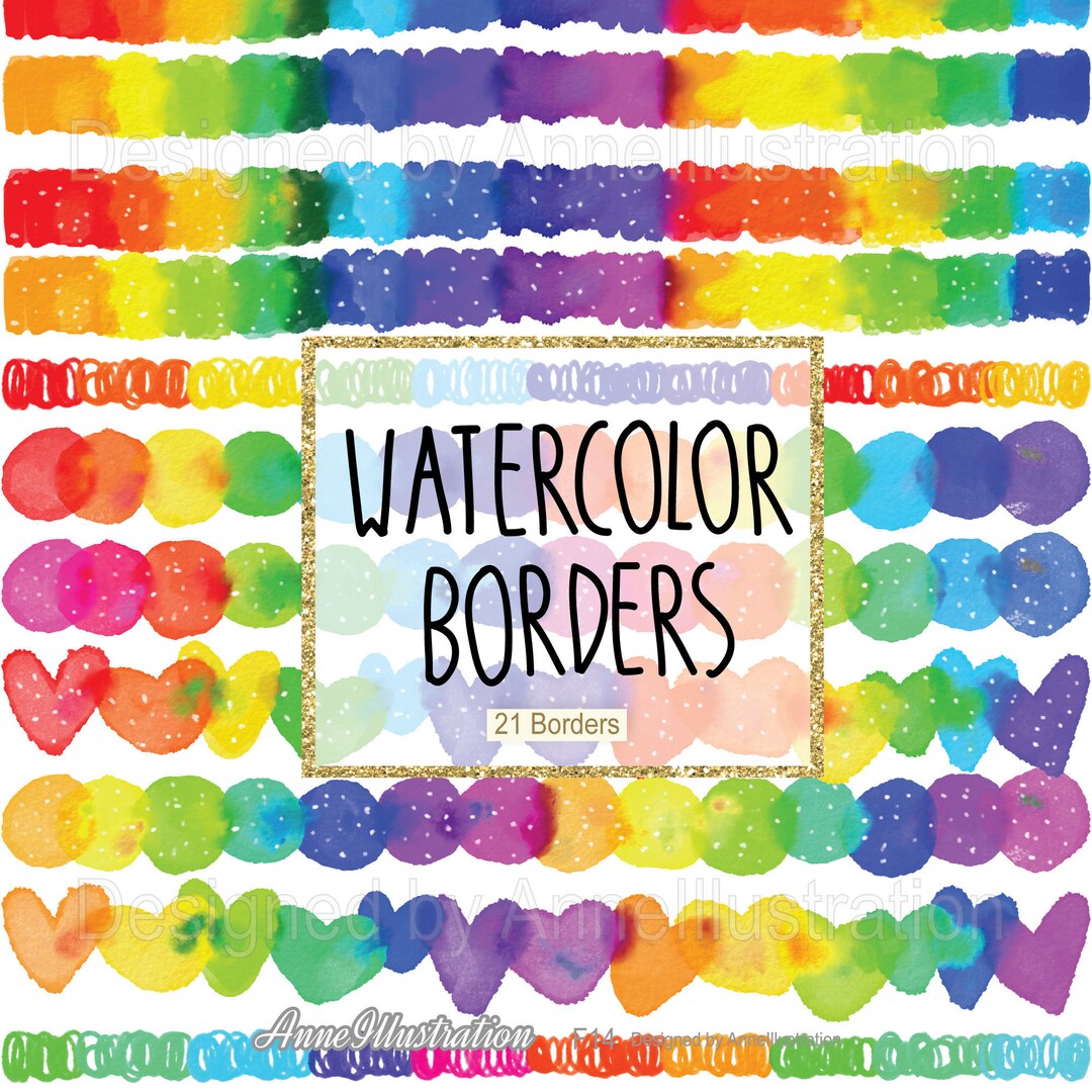 Watercolor Rainbow Border Clipart,circle Border,invitation Clipart,art ...