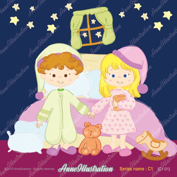 Bedtime Clipart - Etsy