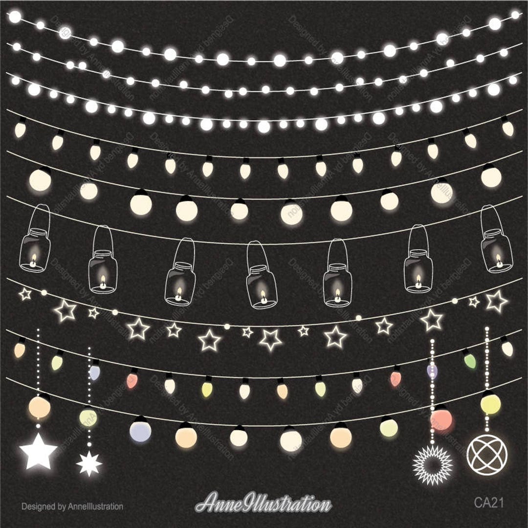 String Lights Clipart,christmas Clipart,party Clipart,wedding,jar ...