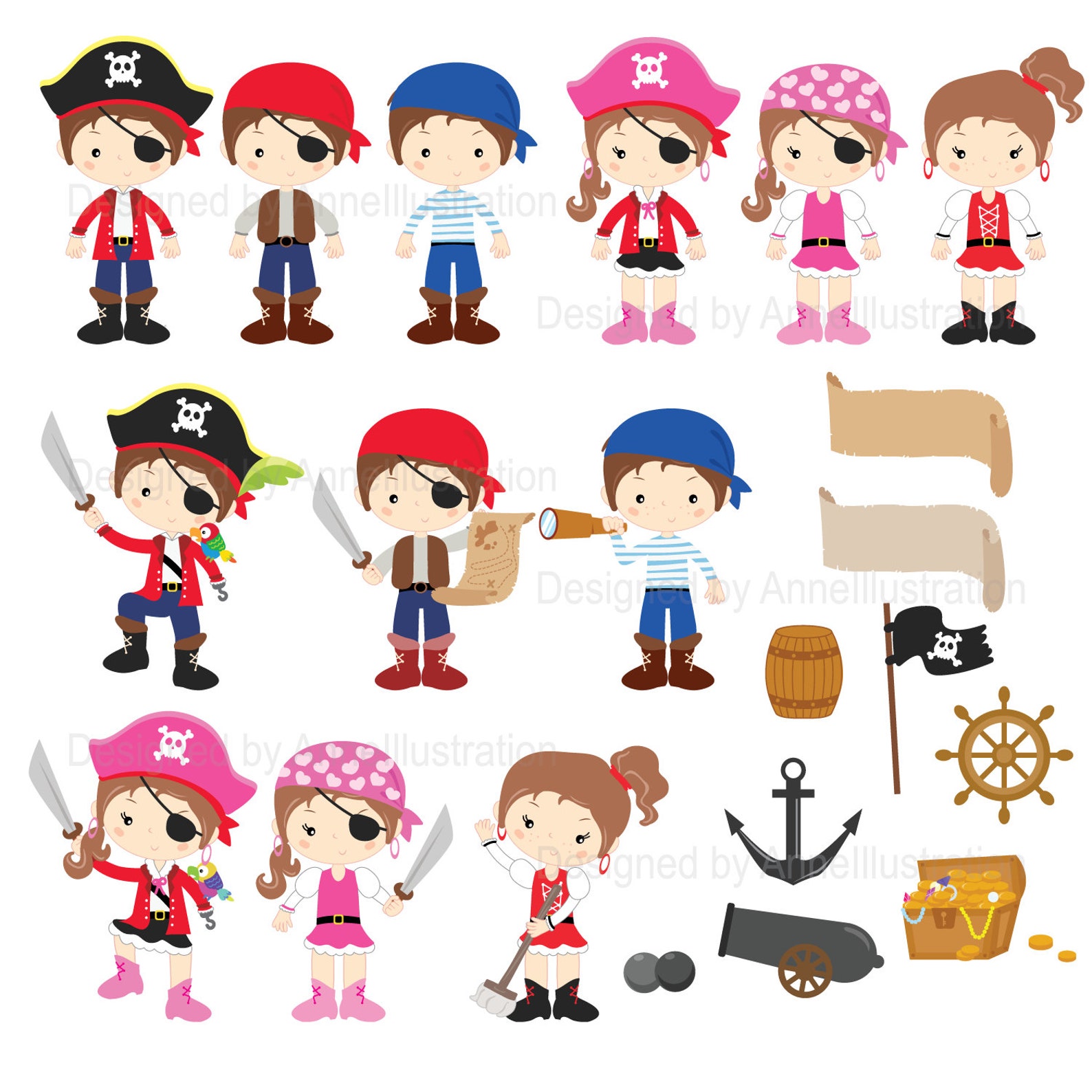 Pirate Clipartpirate Party Clipartpirate Shippirate - Etsy