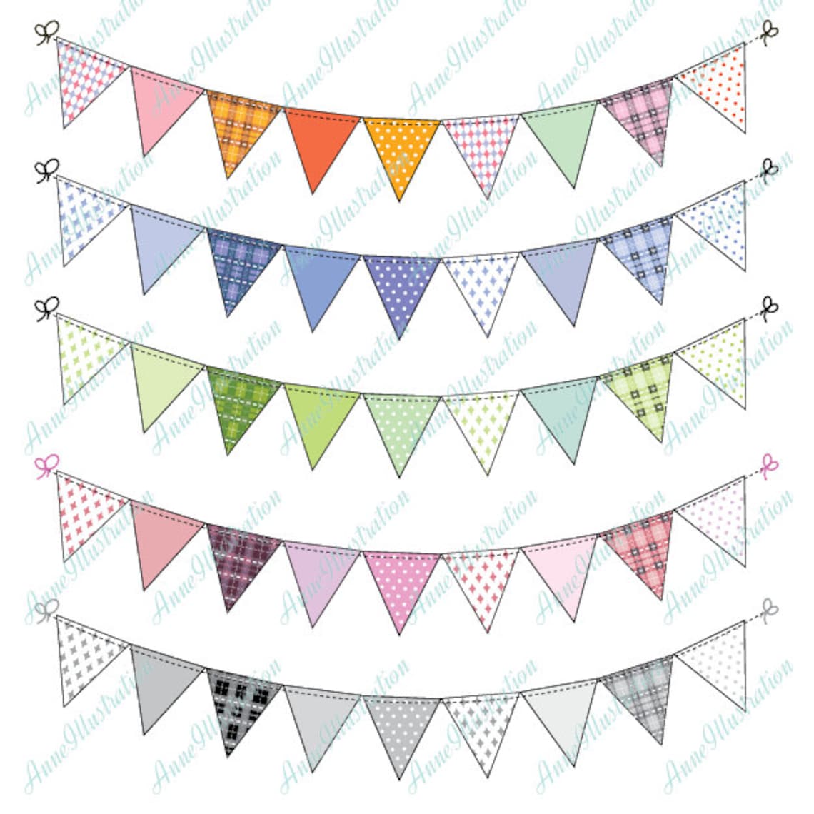 Bunting Clipartflag Clipartgarland Clipartbunting Banners - Etsy