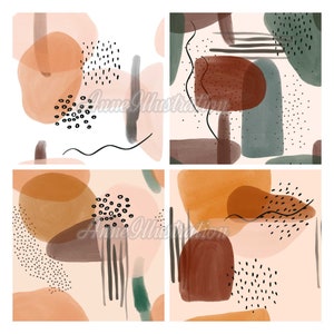 Abstract Boho(seamless)digital Paper,doodle,simple Boho,hand Drawn ...