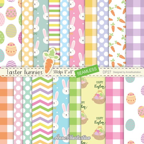 Easter Digital Paper Bunny Scrapbook Papers Wallpaper - Etsy