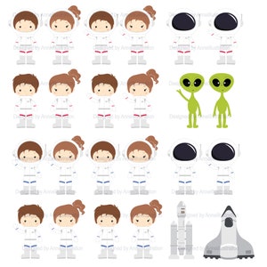 Astronaut Clipart,spaceship,outer Space Clipart,rocket,ufo,alien,kids ...