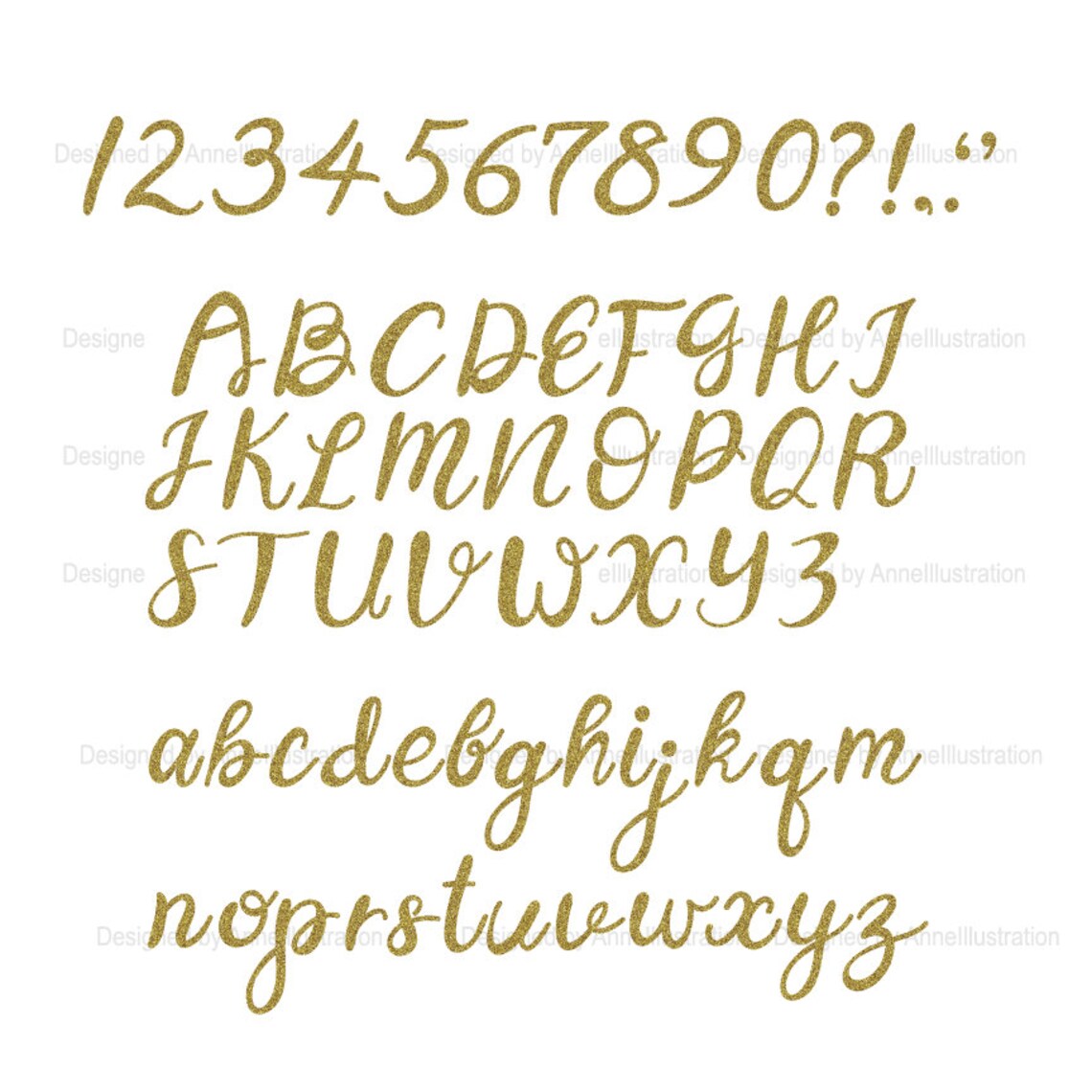 Gold Glitter Alphabet Clipartletterscursivegolden - Etsy