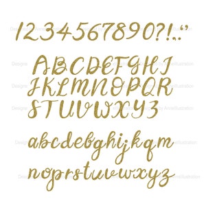 Gold Glitter Alphabet Clipart,letters,cursive,golden Font,wedding ...