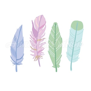 Feathers Clipart,tribal Feathers Clipart,vector, Instant Download_ca10 ...