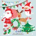 Christmas Clipart, Santa Clipart, Snowman Raindeer Clipart, Vector ...