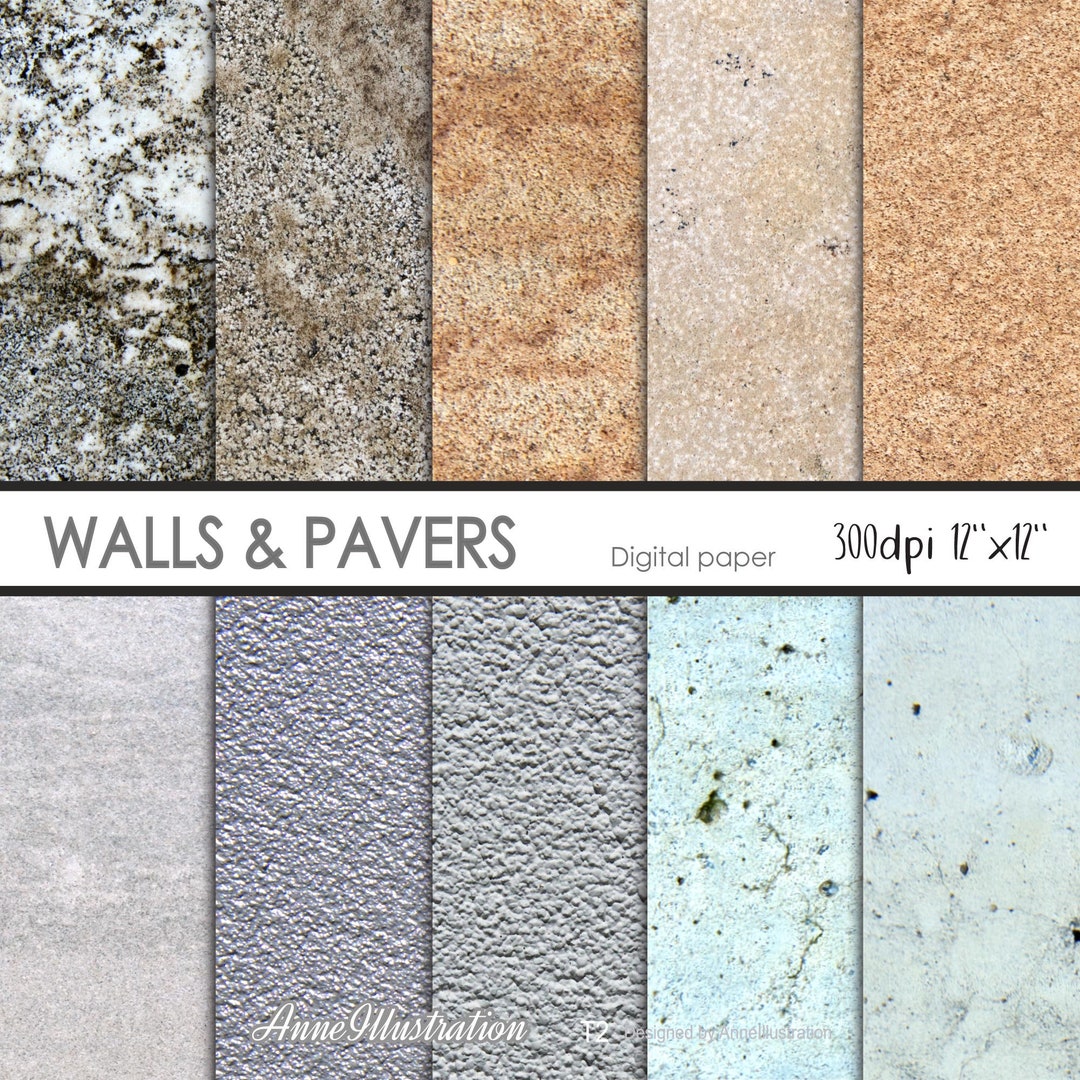 Walls & Pavers Texture Digital Paper(not in Seamless)concrete ...