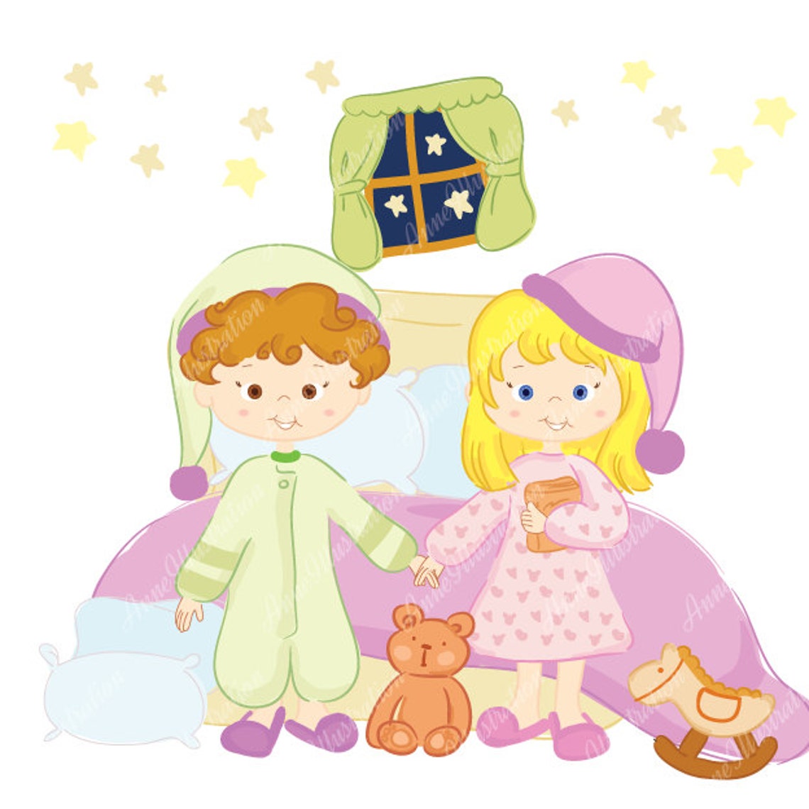 Bedtime Clipartvectorpajama Clipartinstant Download - Etsy