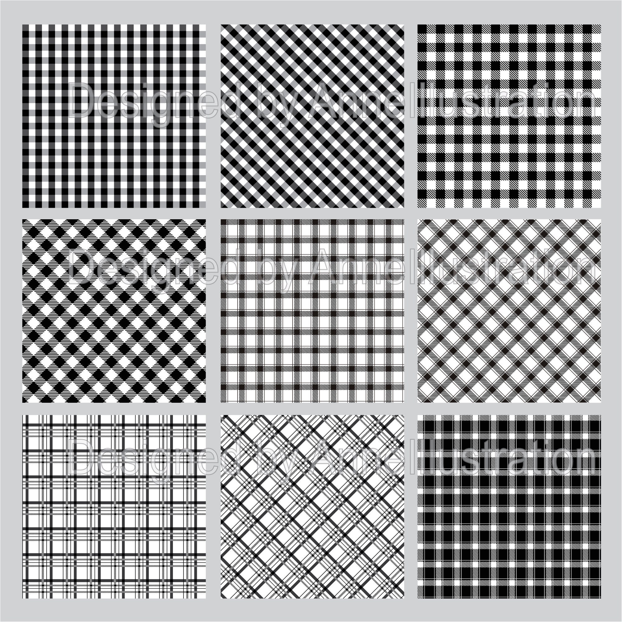 Black & White Buffalo Plaid Digital Paper(not in Seamless),basic ...