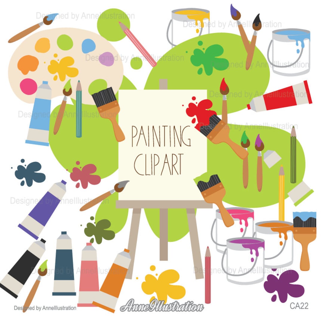Painting Clipart,art Class Clipart,art Supplies Clipart,paint Brushes ...